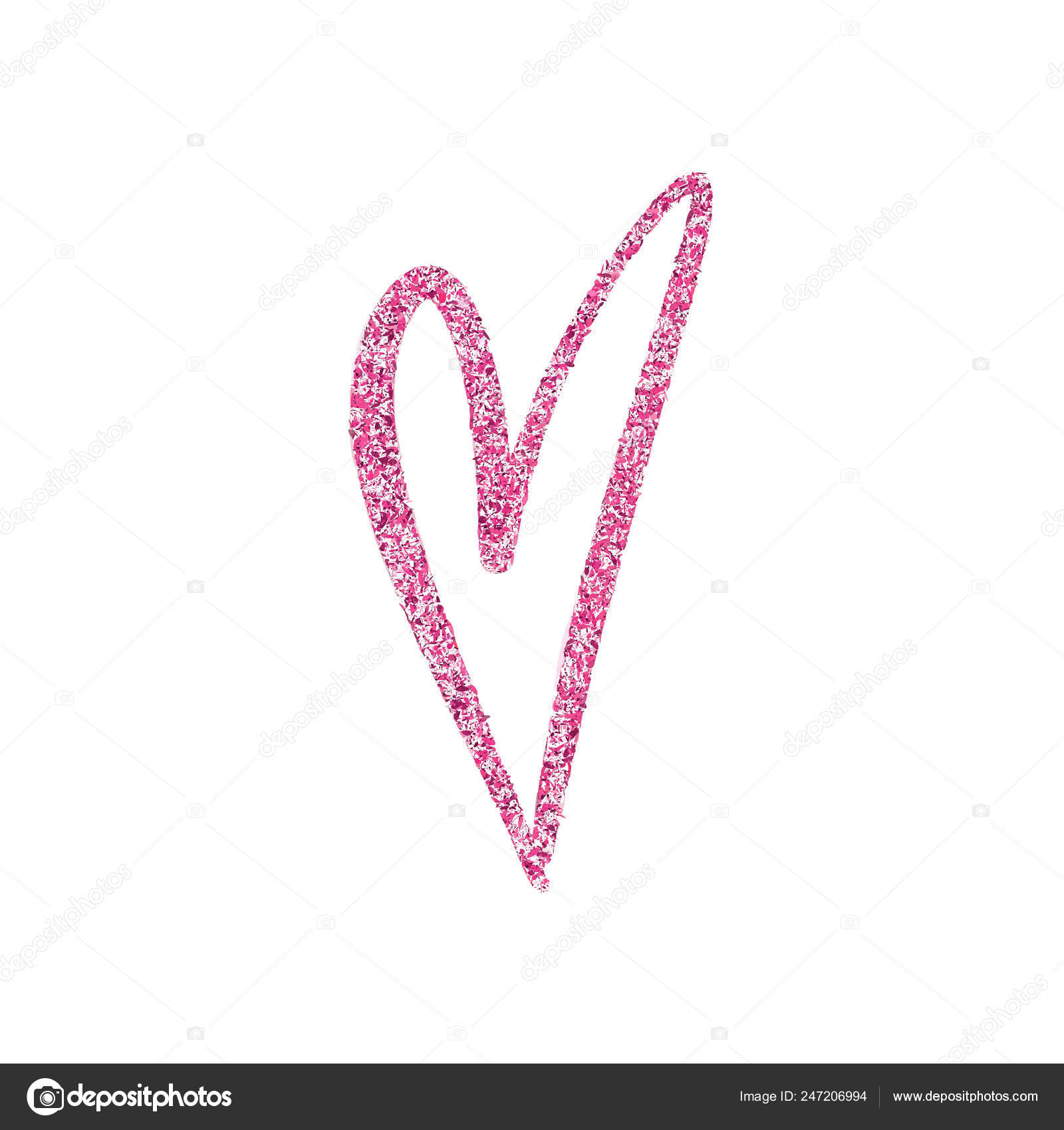 Love Heart Outline Pink
