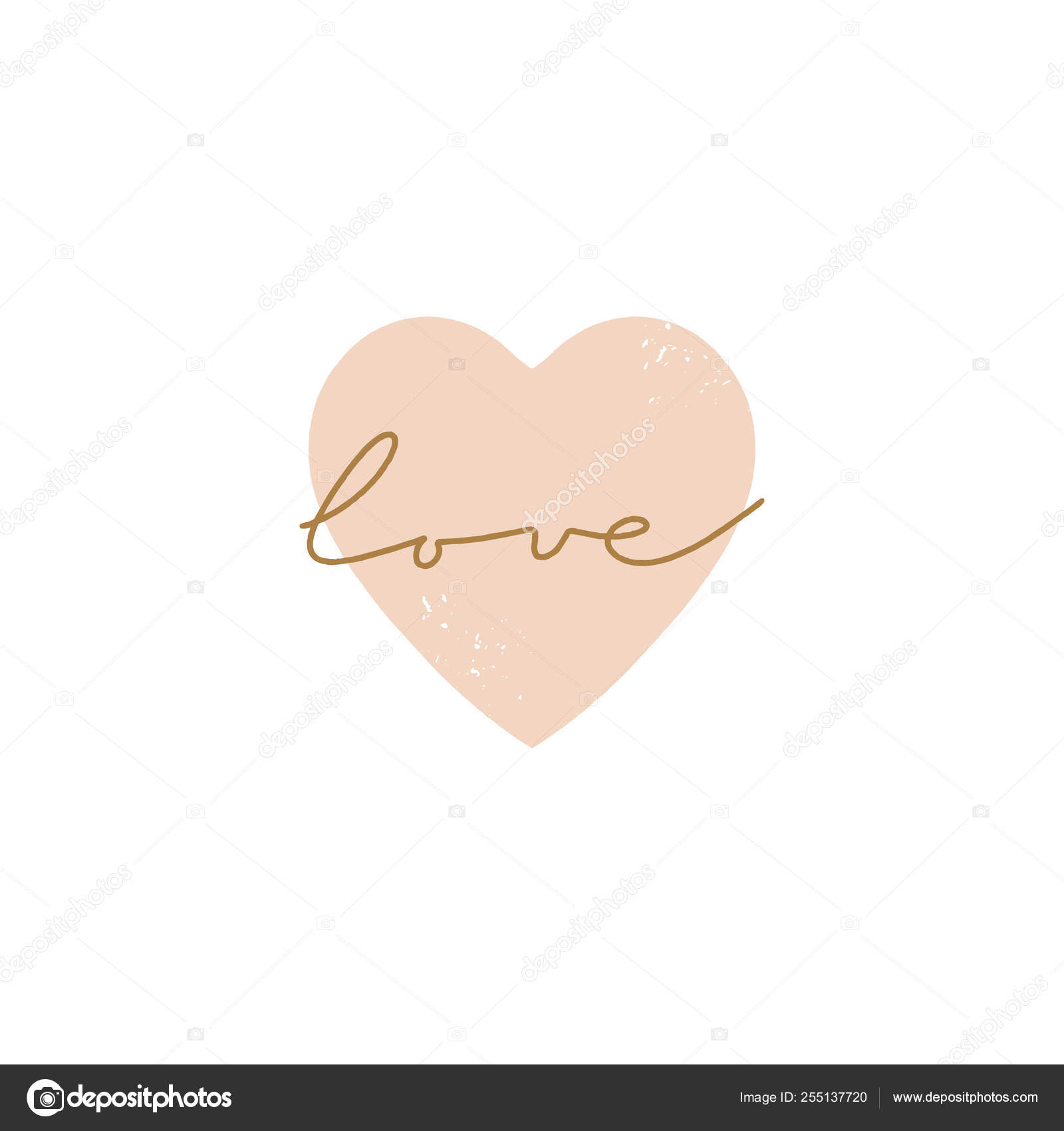 Vector simple cute heart shape with lettering text. Love symbol ...
