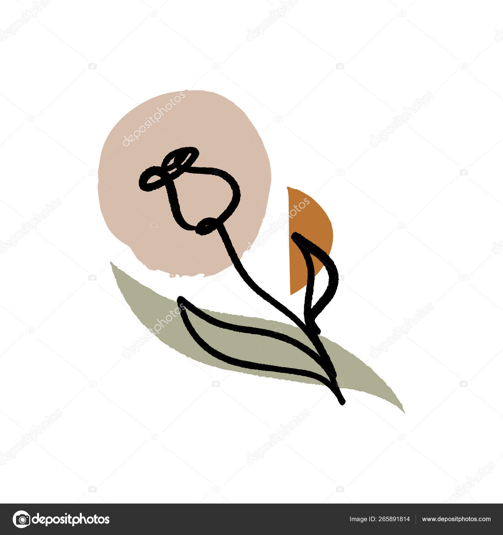 Modern ink sketch with abstract shapes. Vector Clip Art Stock Vector by ...