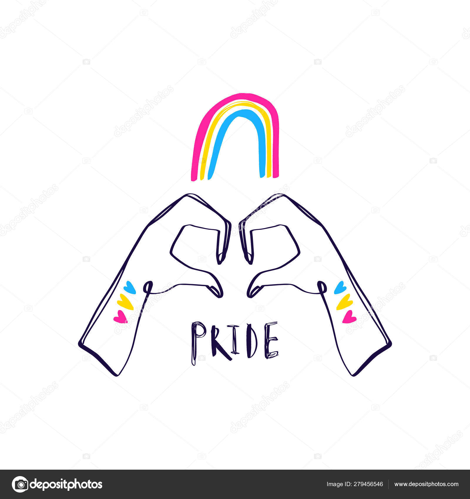 Pansexual poster with hands. Gay and lesbian, pride symbol. Design ...