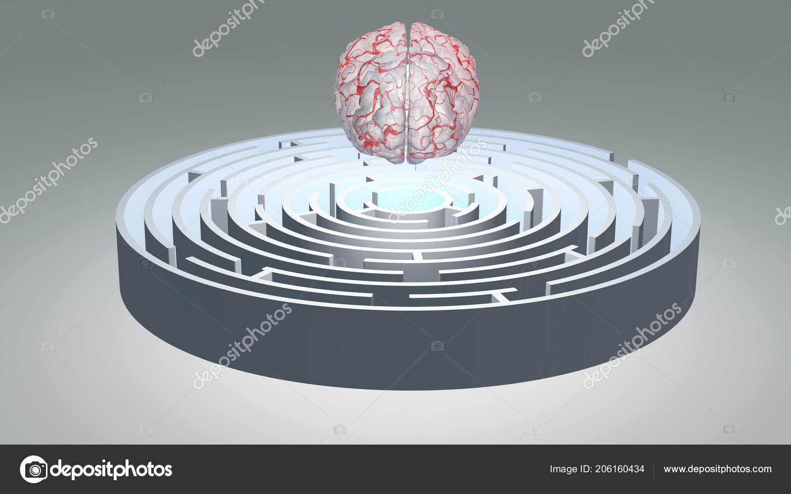Human Brain Hovers Circular Maze Stock Photo by ©rolffimages 206160434