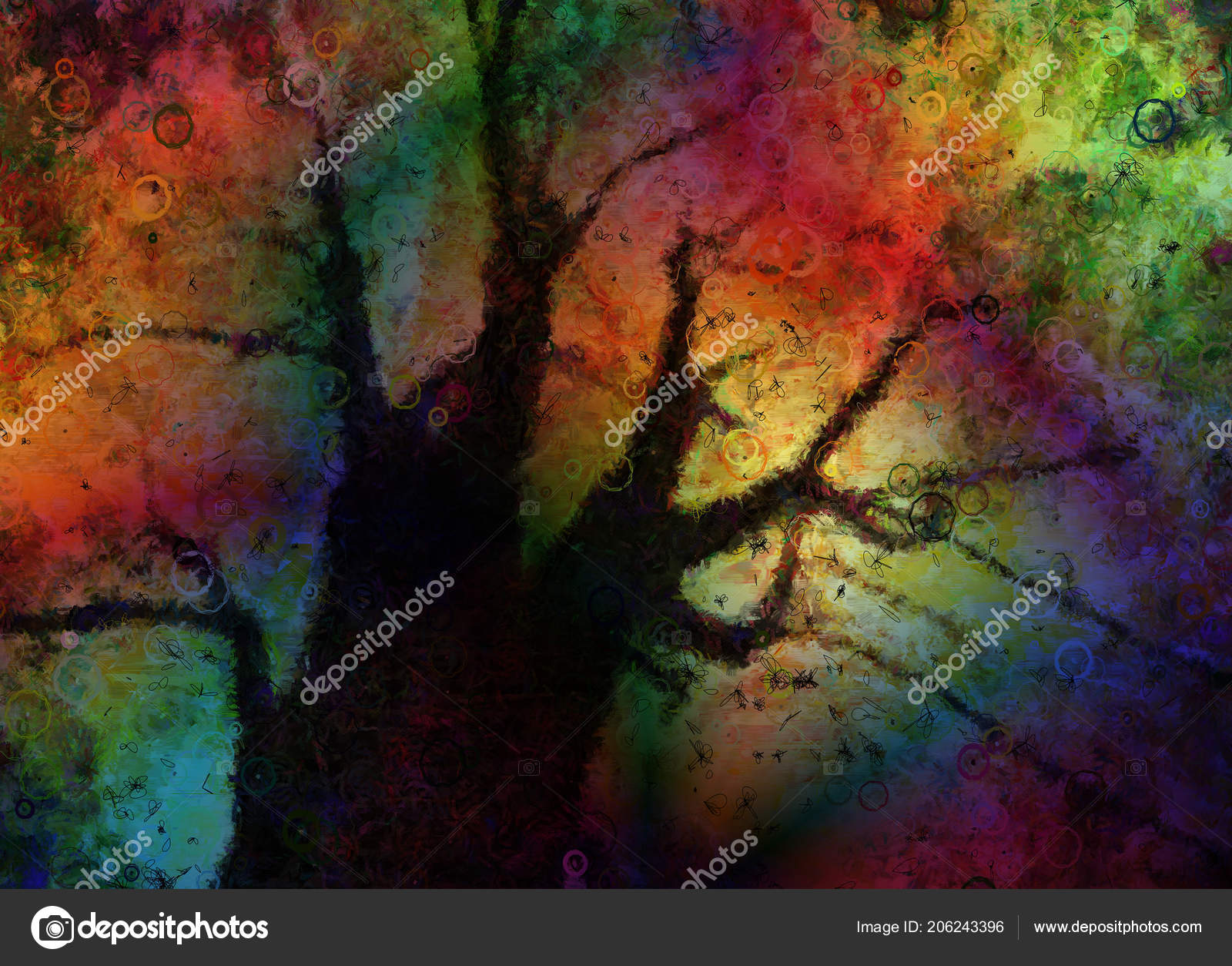 Colorful Abstract Tree Rendering — Stock Photo © rolffimages #206243396