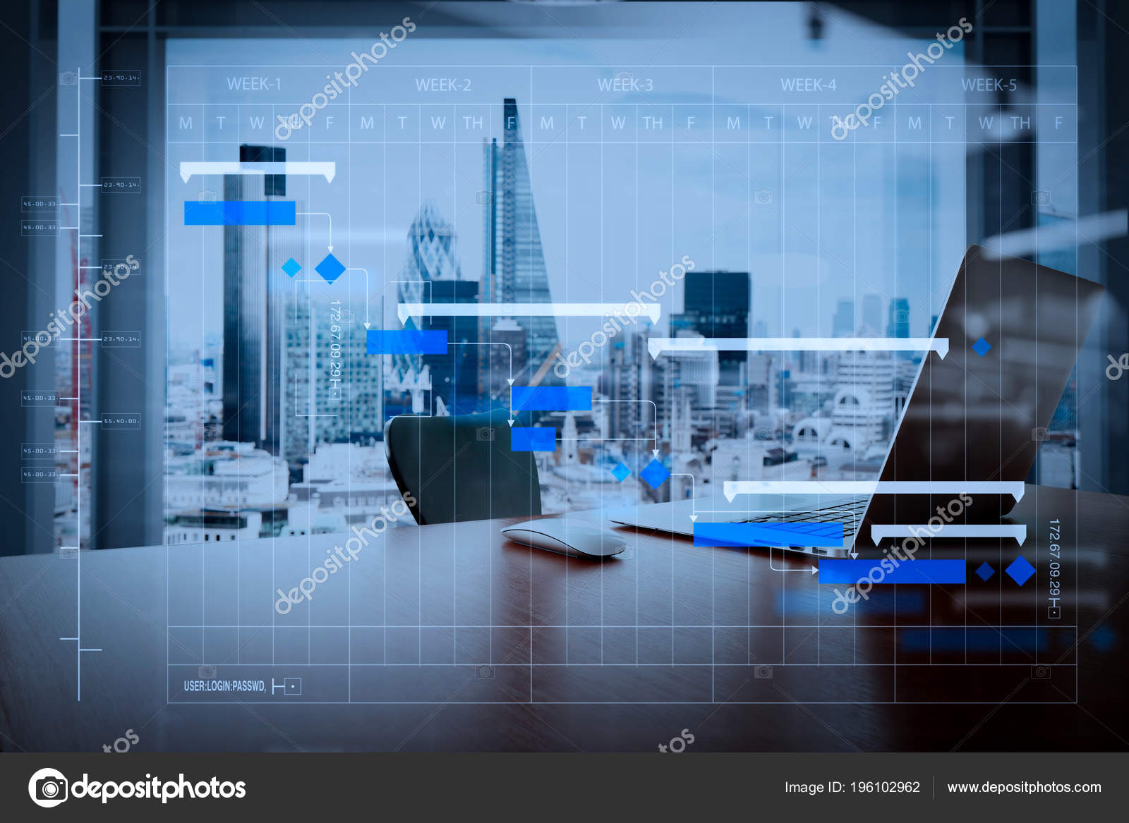 Project Manager Working Update Tasks Milestones Progress Planning Gantt ...