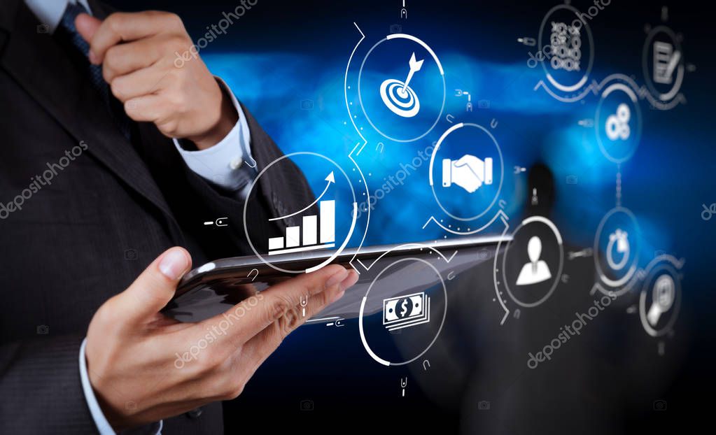 Gesti n de procesos de negocio con diagrama de automatizaci n de flujo de trabajo y engranajes ...