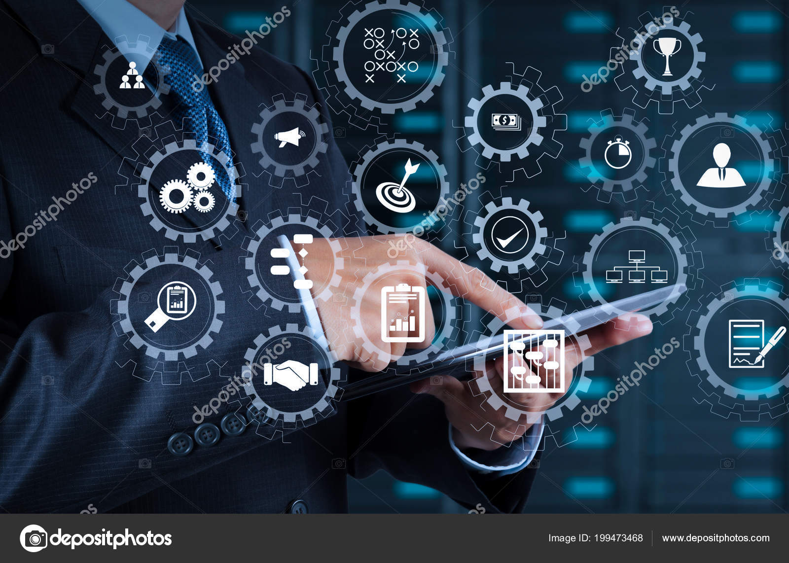 Virtual Screen Dashboard Project Management Icons Scheduling Budgeting ...