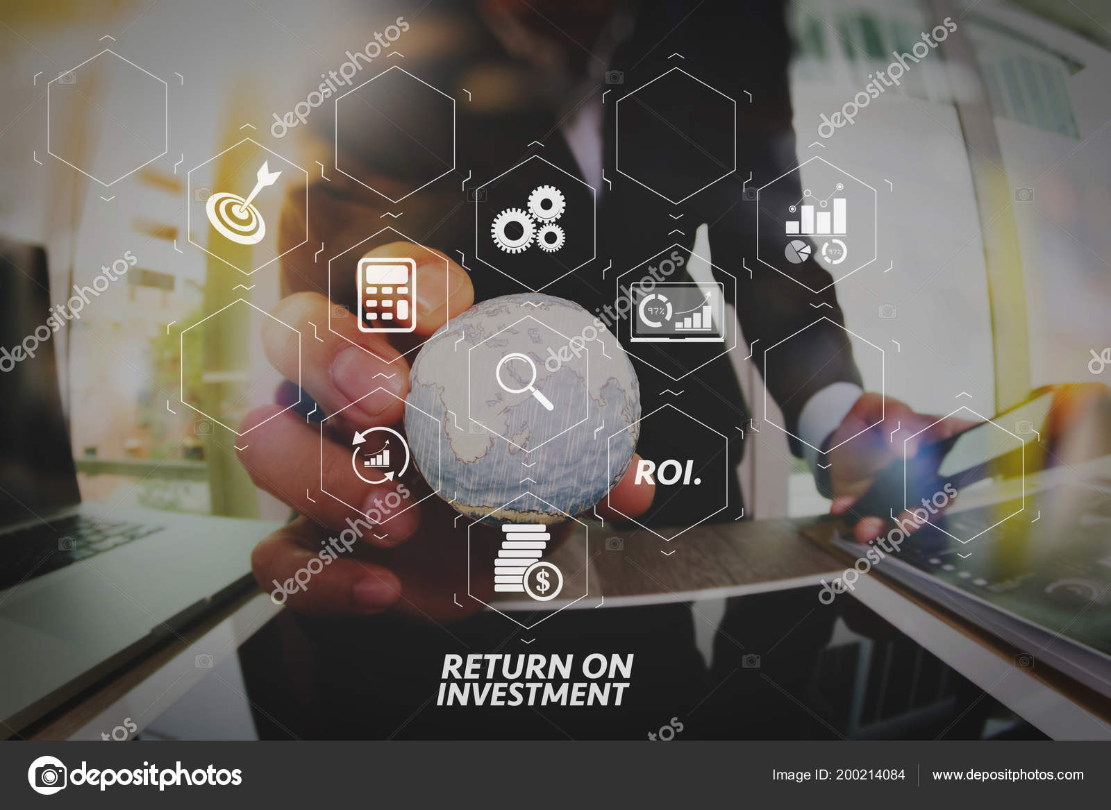 Roi Return Investment Indicator Virtual Dashboard Improving Business ...