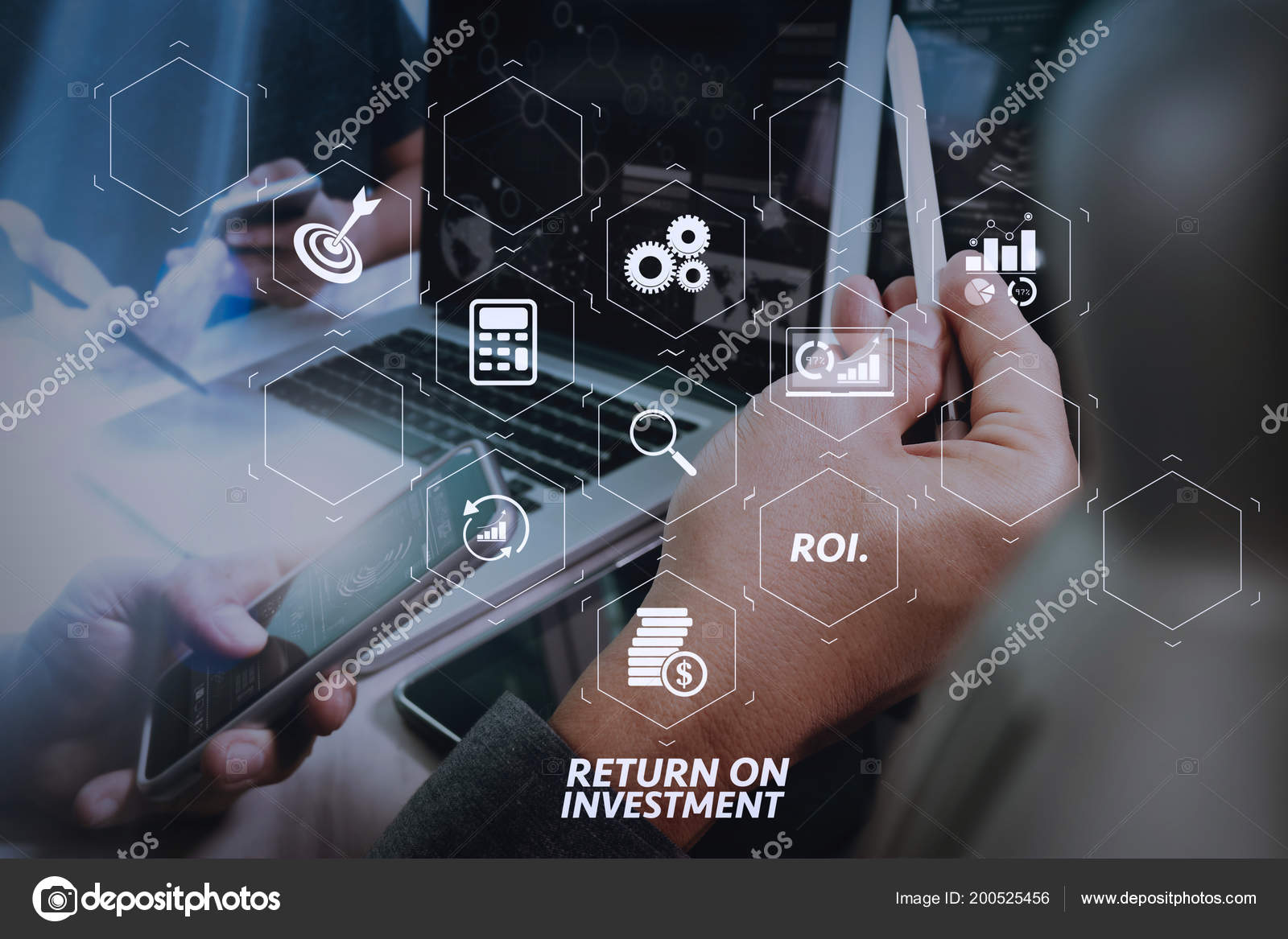Roi Return Investment Indicator Virtual Dashboard Improving Business ...