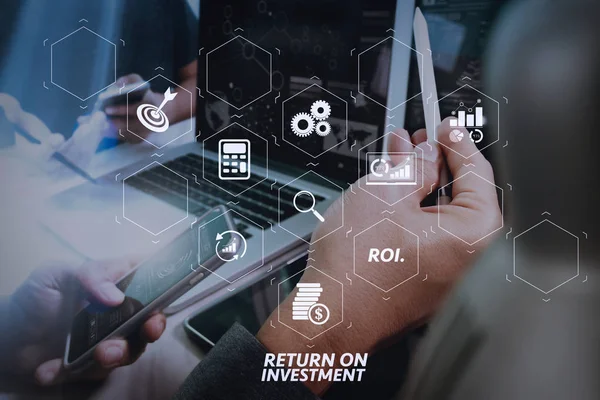 Roi Return Investment Indicator Virtual Dashboard Improving Business ...