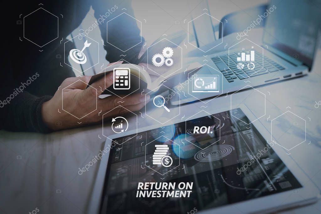 ROI Indicador de retorno de la inversión en el panel virtual para ...