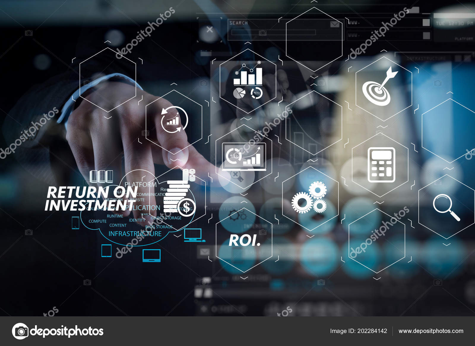 Roi Return Investment Indicator Virtual Dashboard Improving Business ...