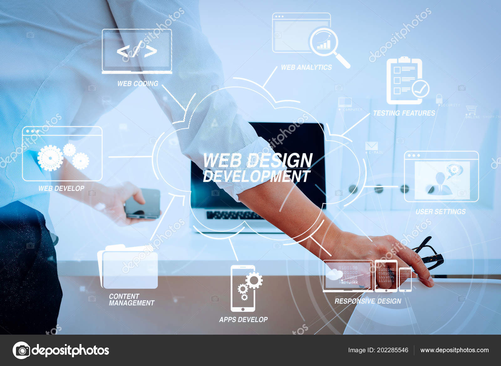 Developing Programming Coding Technologies Website Design Virtual Diagram Big Data Stock Photo ...