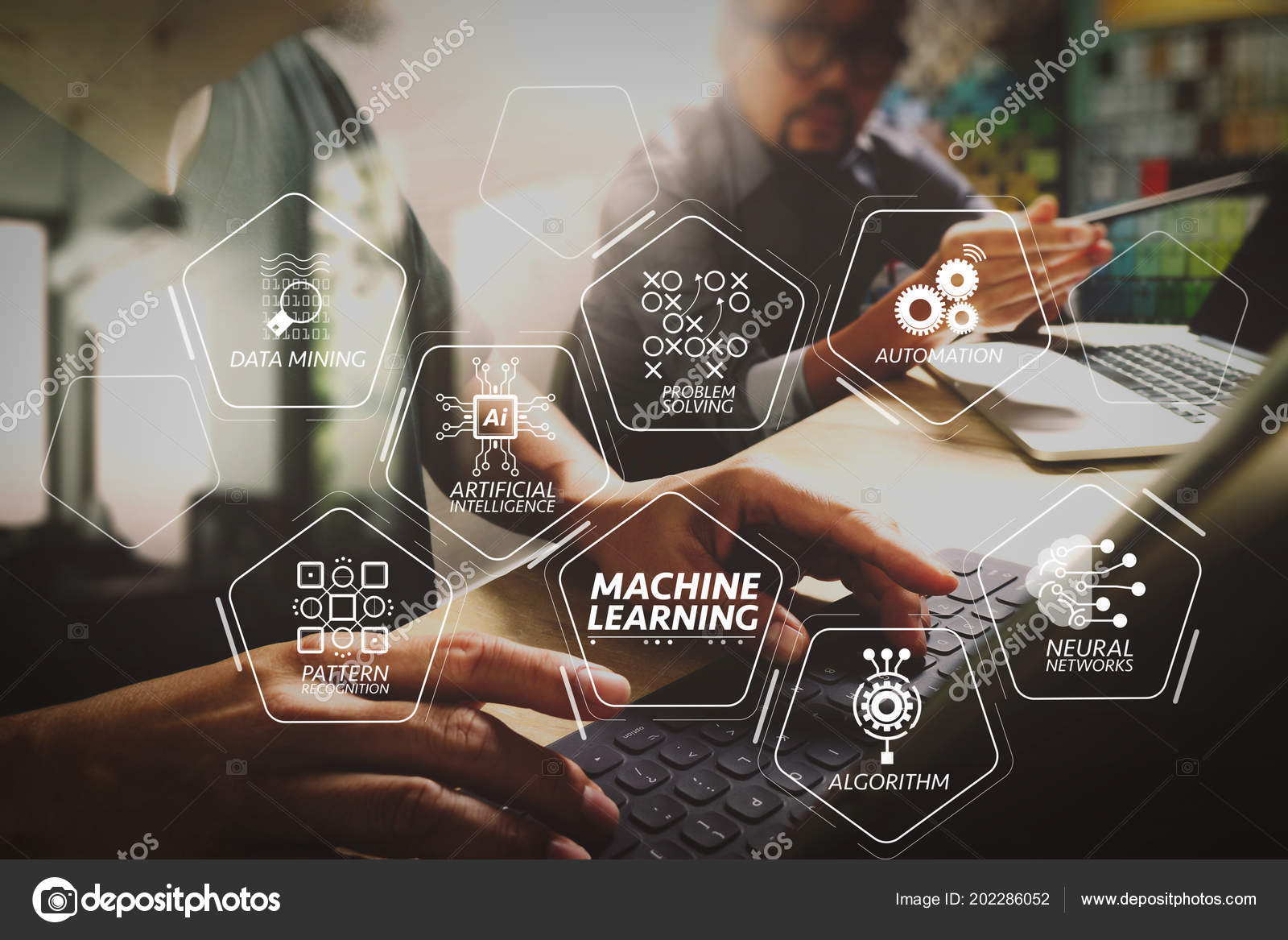 Machine Learning Teknik Diagrammet Med Artificiell Intelligens Neurala ...