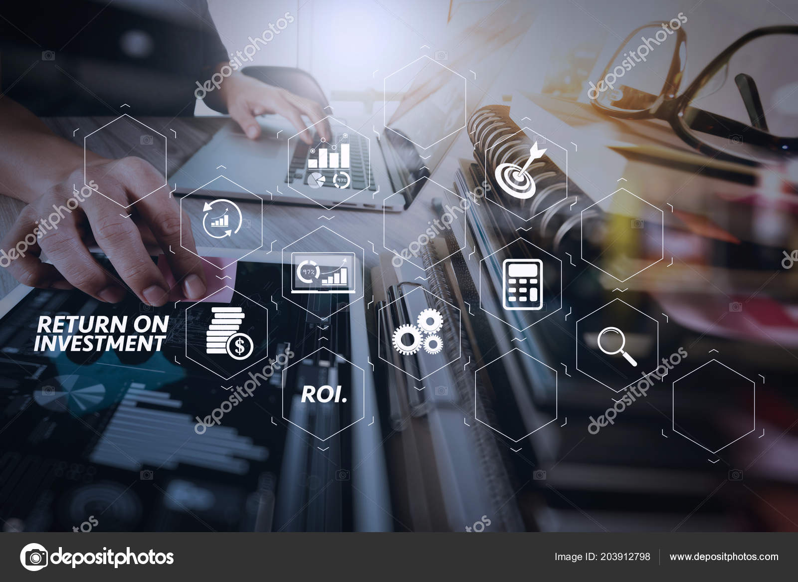 Roi Return Investment Indicator Virtual Dashboard Improving Business ...