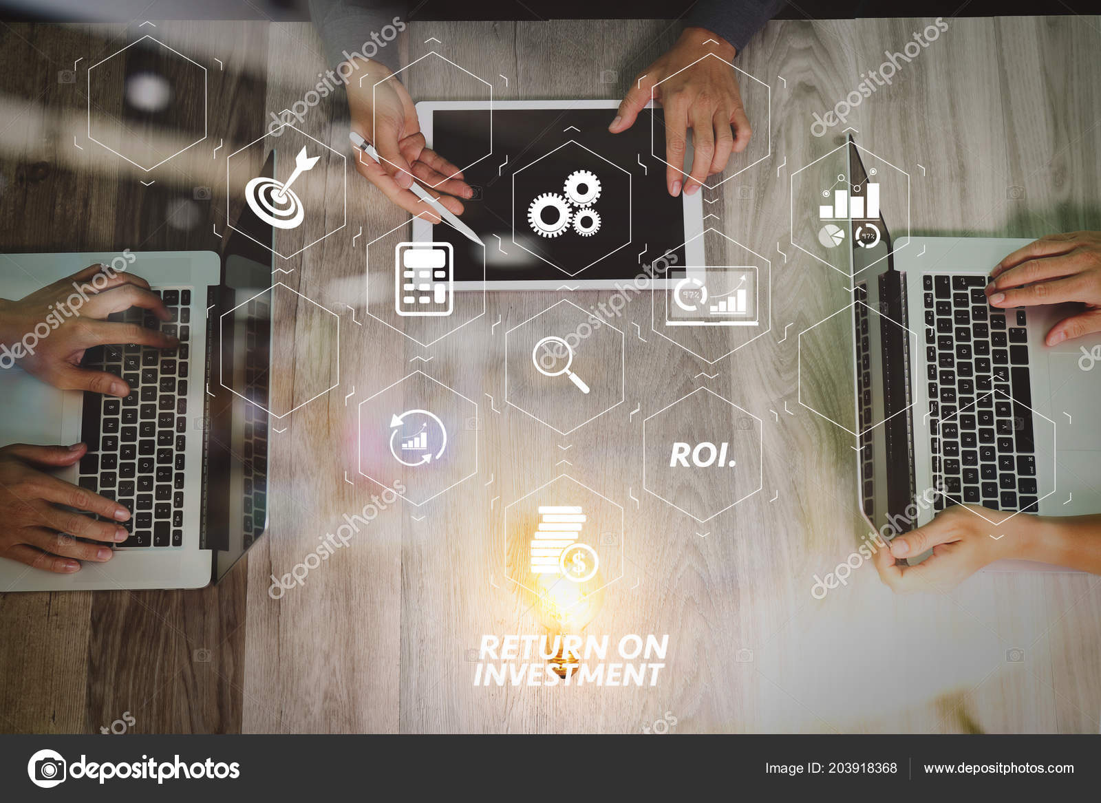 Roi Return Investment Indicator Virtual Dashboard Improving Business ...