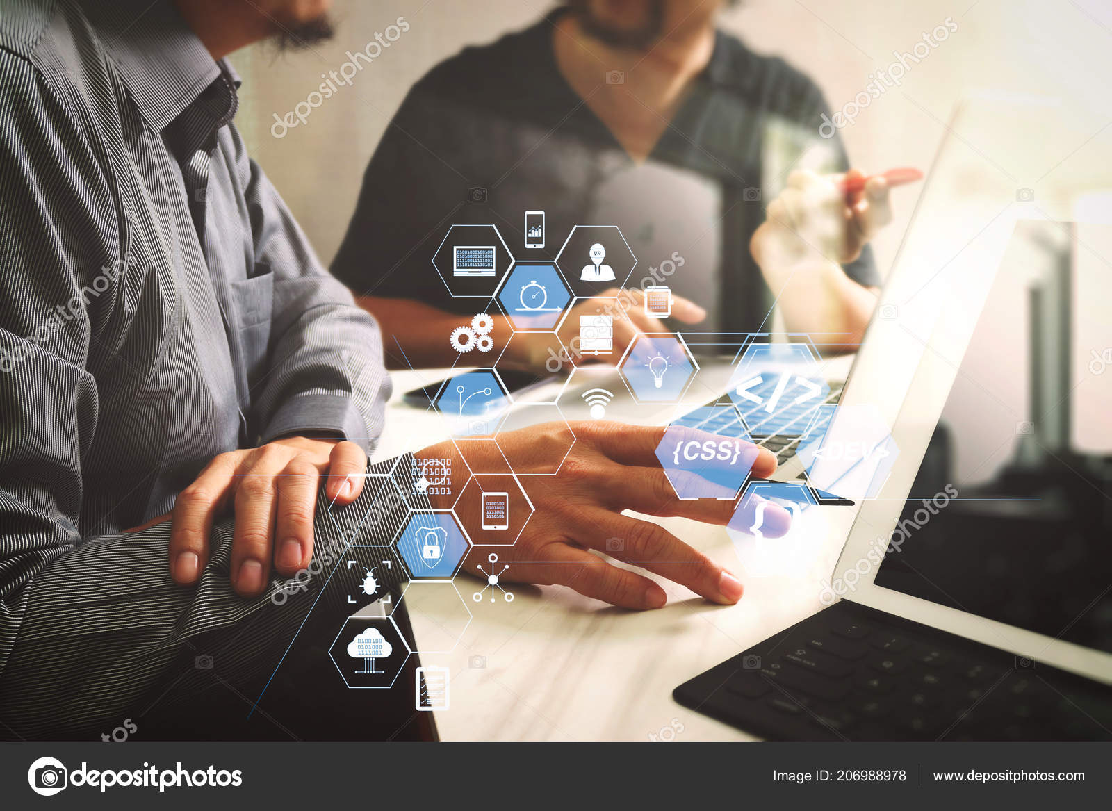 Coding Software Developer Work Augmented Reality Dashboard Computer ...