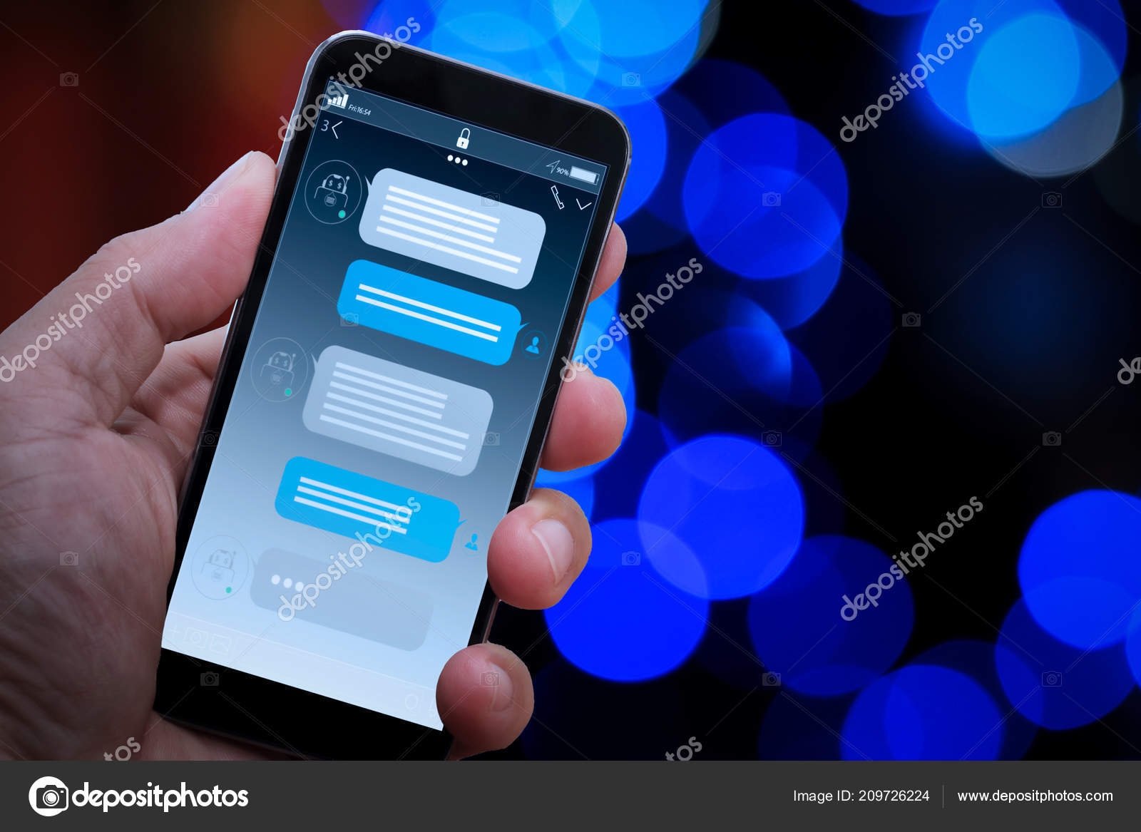 Conversación Chatbot Con Interfaz Aplicación Pantalla Teléfono ...