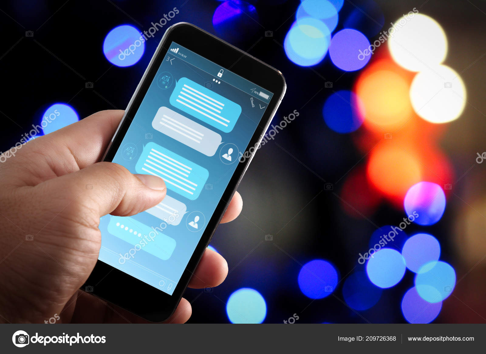 Chatbot Conversation Smartphone Screen App Interface Artificial ...