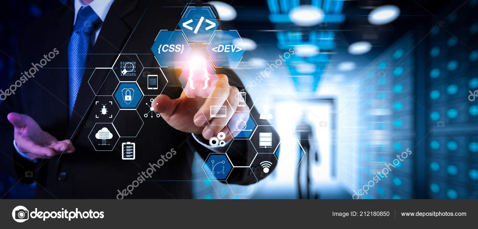 Coding Software Developer Work Augmented Reality Dashboard Computer ...