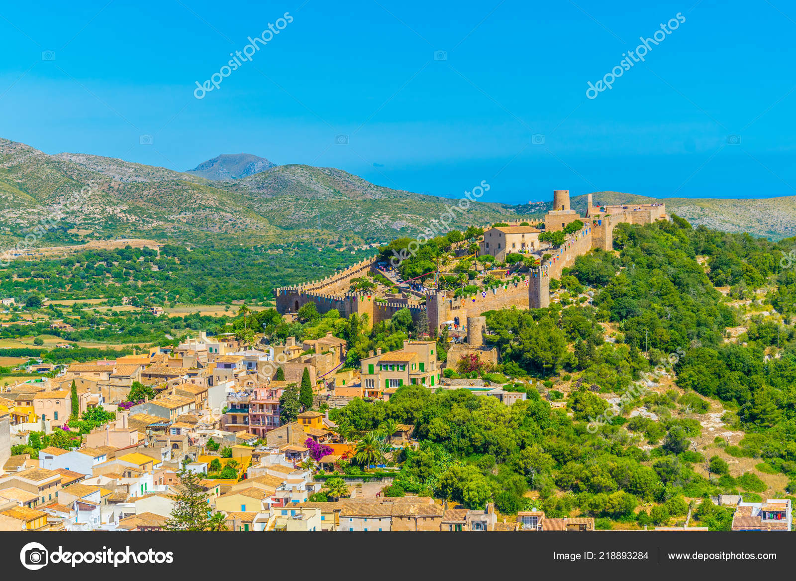Aerial View Capdepera Castle Capdepera Town Mallorca Spai — Stock Photo ...