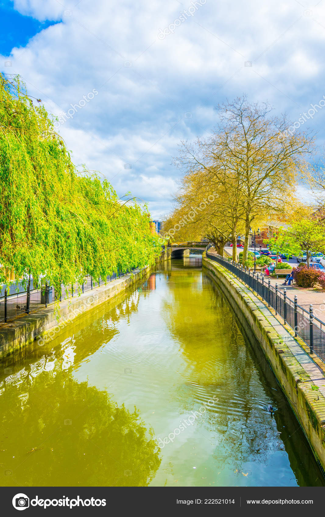 River Witham Passes Old Brick Buildings Central Lincoln Englan Stock ...