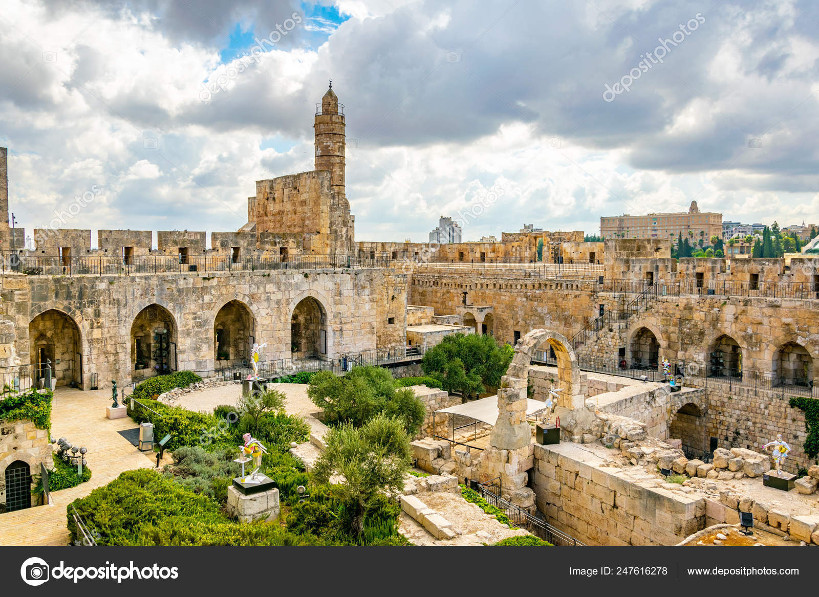 Inner courtyard of the tower of David in Jerusalem, Israel Stock Photo ...