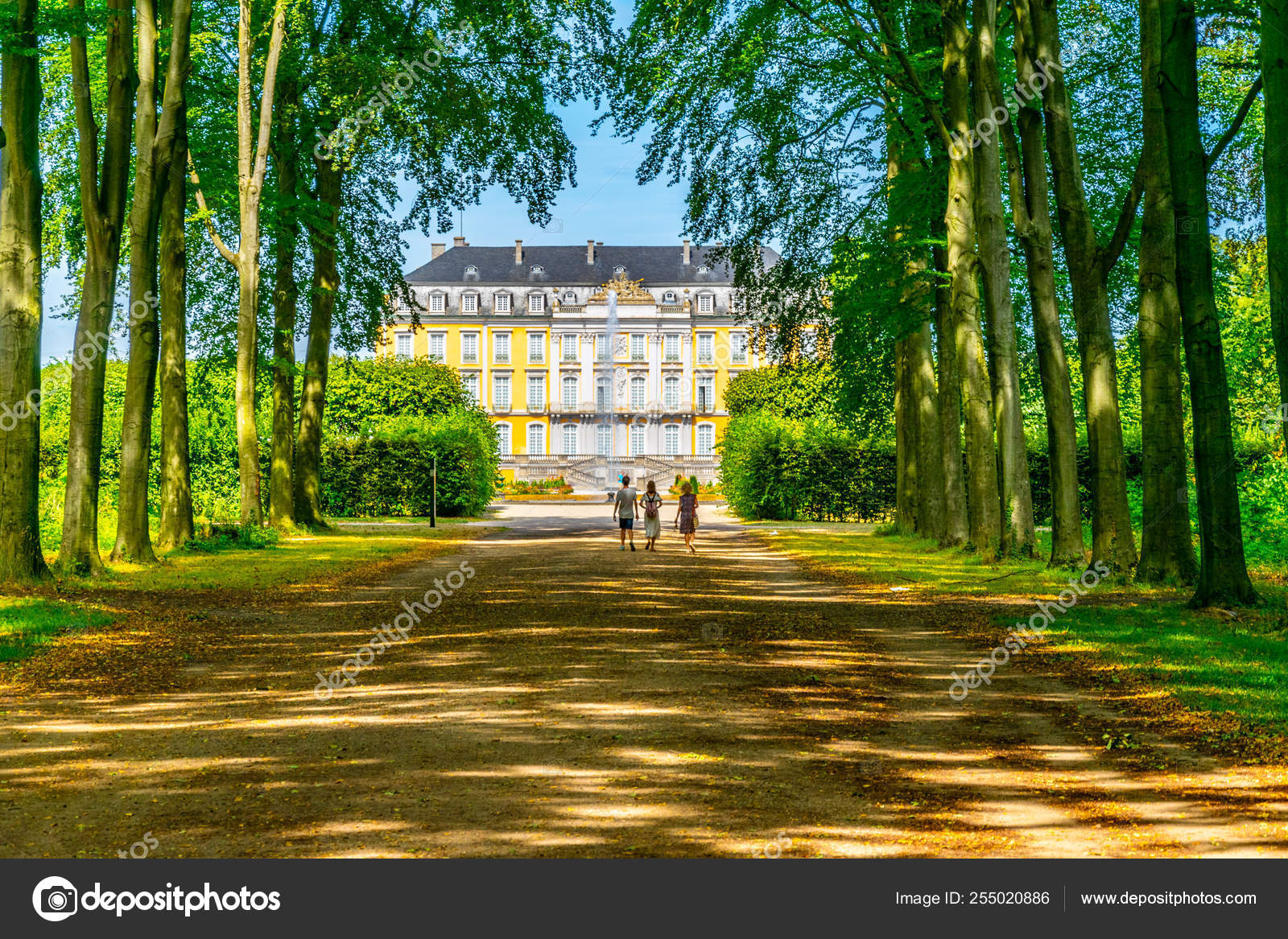 Bruhl palace near Cologne viewed through forest, Germany – Stock ...