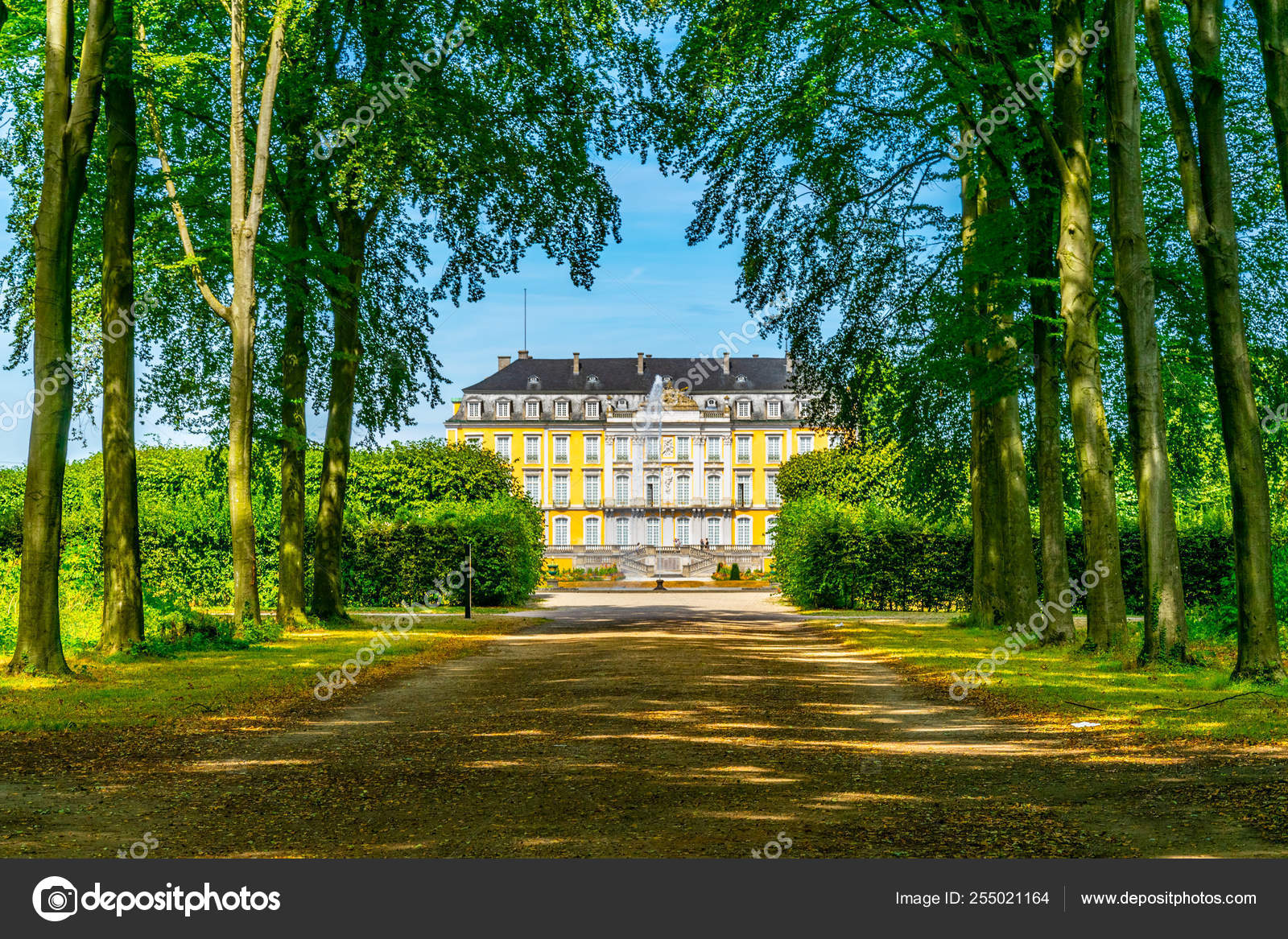 Bruhl palace near Cologne viewed through forest, Germany – Stock ...