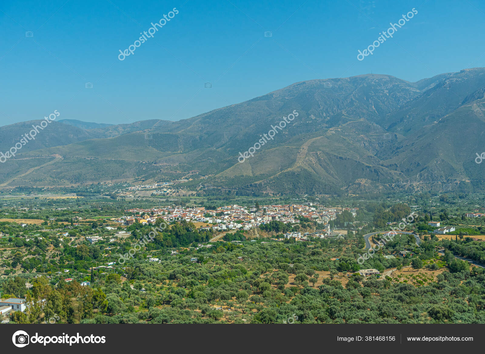 Aerial View Spanish Town Orgiva Stock Photo by ©Dudlajzov 381468156
