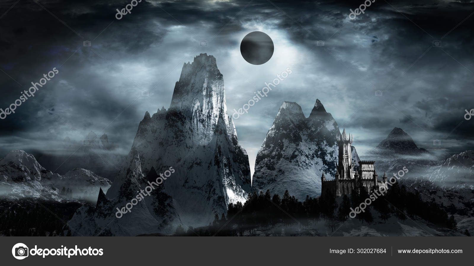 Solar eclipse over the mountains — Stock Photo © mppriv #302027684