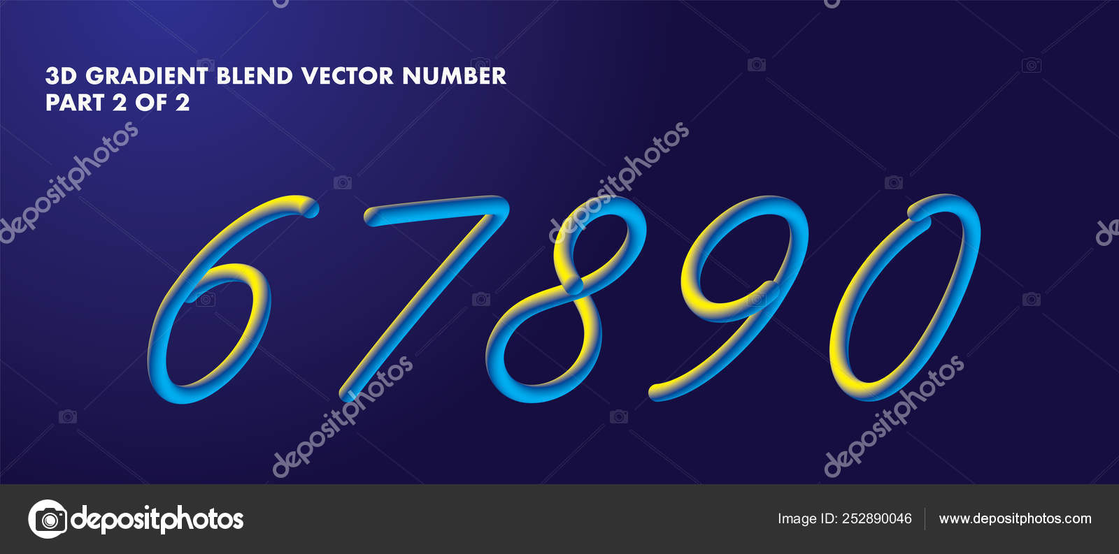Gradient Blend Vector Numbers Stock Vector by ©FotoGraphik 252890046