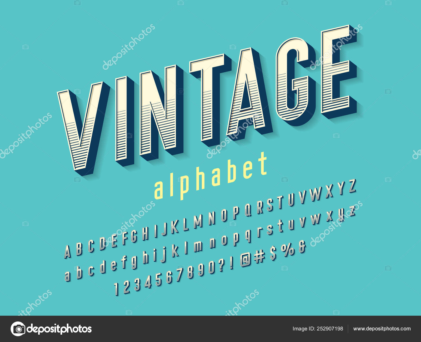 Vintage Styled Alphabet Design Stock Vector by ©FotoGraphik 252907198
