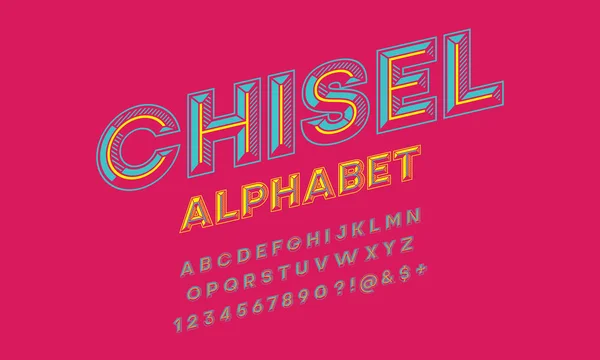Chisel Alphabet Vector Font Stock Vector by ©FotoGraphik 252931906