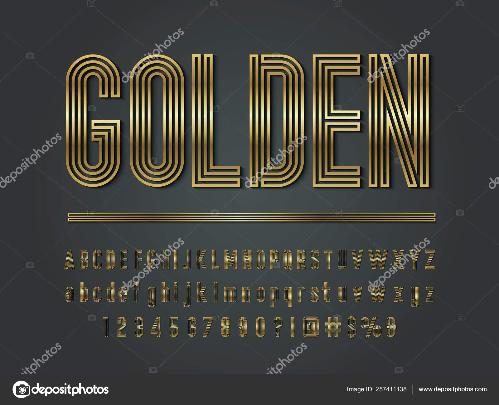 Vector Modern Bold Gold Alphabet Design Stock Vector Image by ...