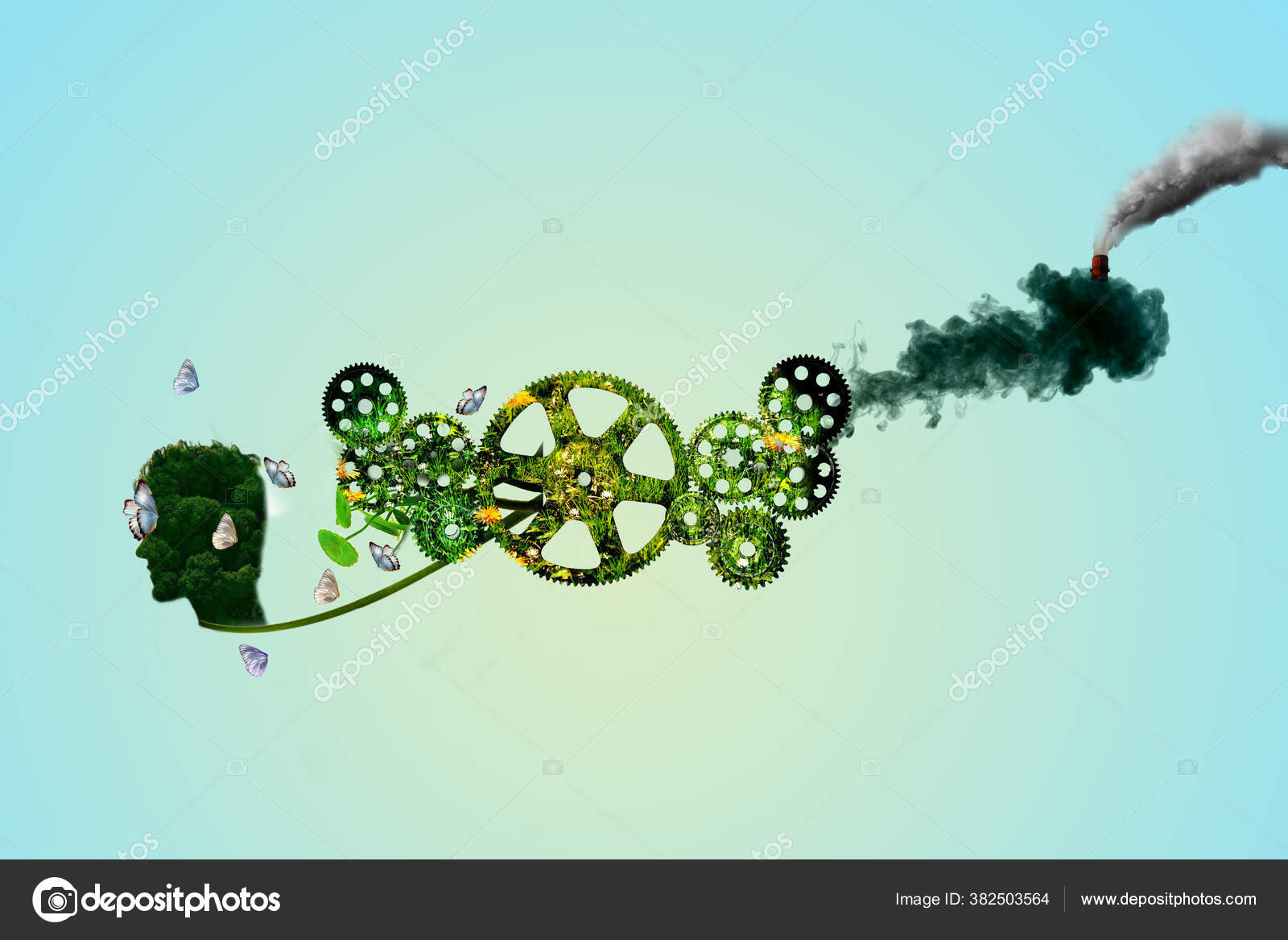 World Environment Concept Human Machines Dust Environmental Ecology ...