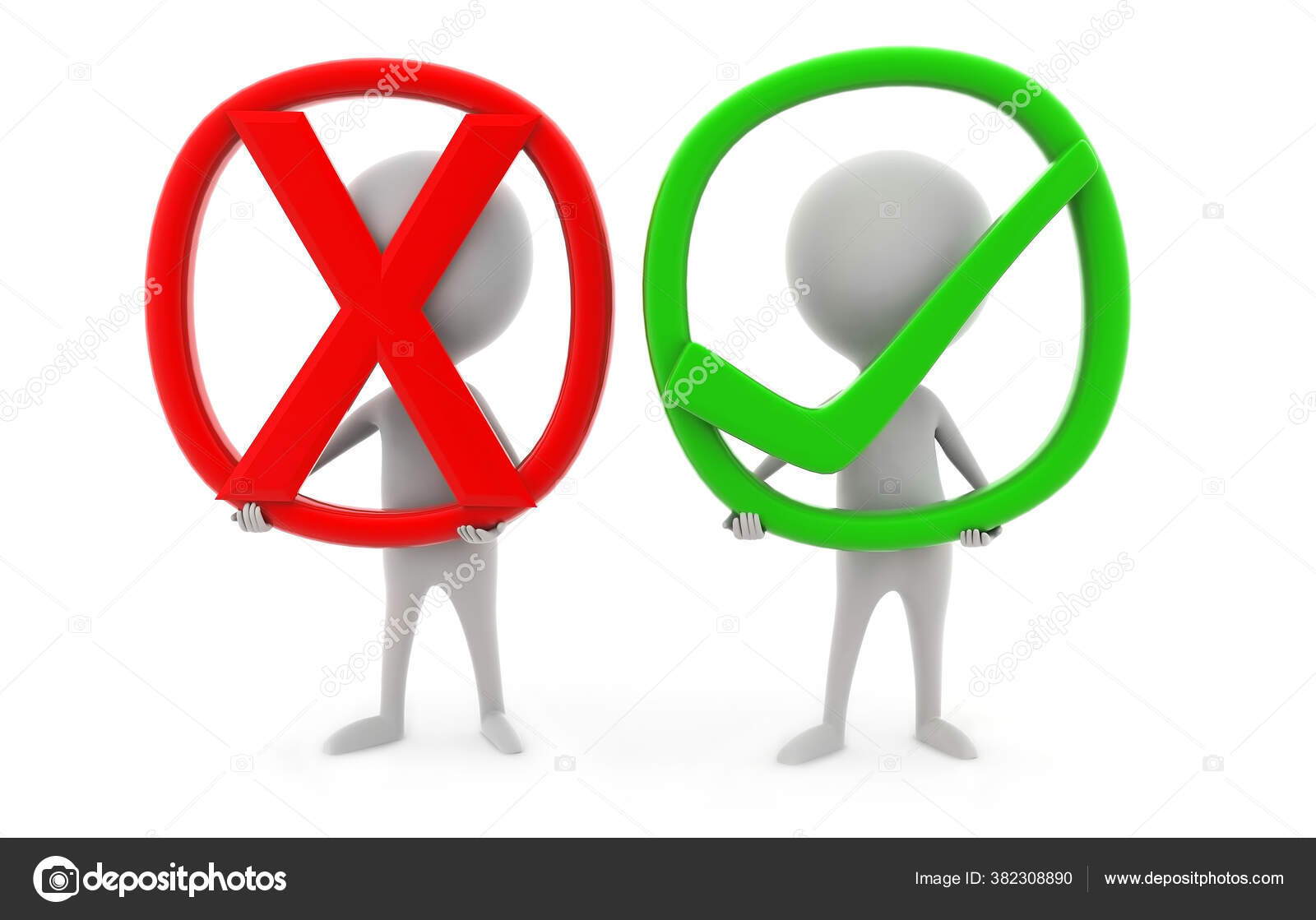 Hombre Presentando Concepto Signo Correcto Incorrecto Fondo Blanco ...