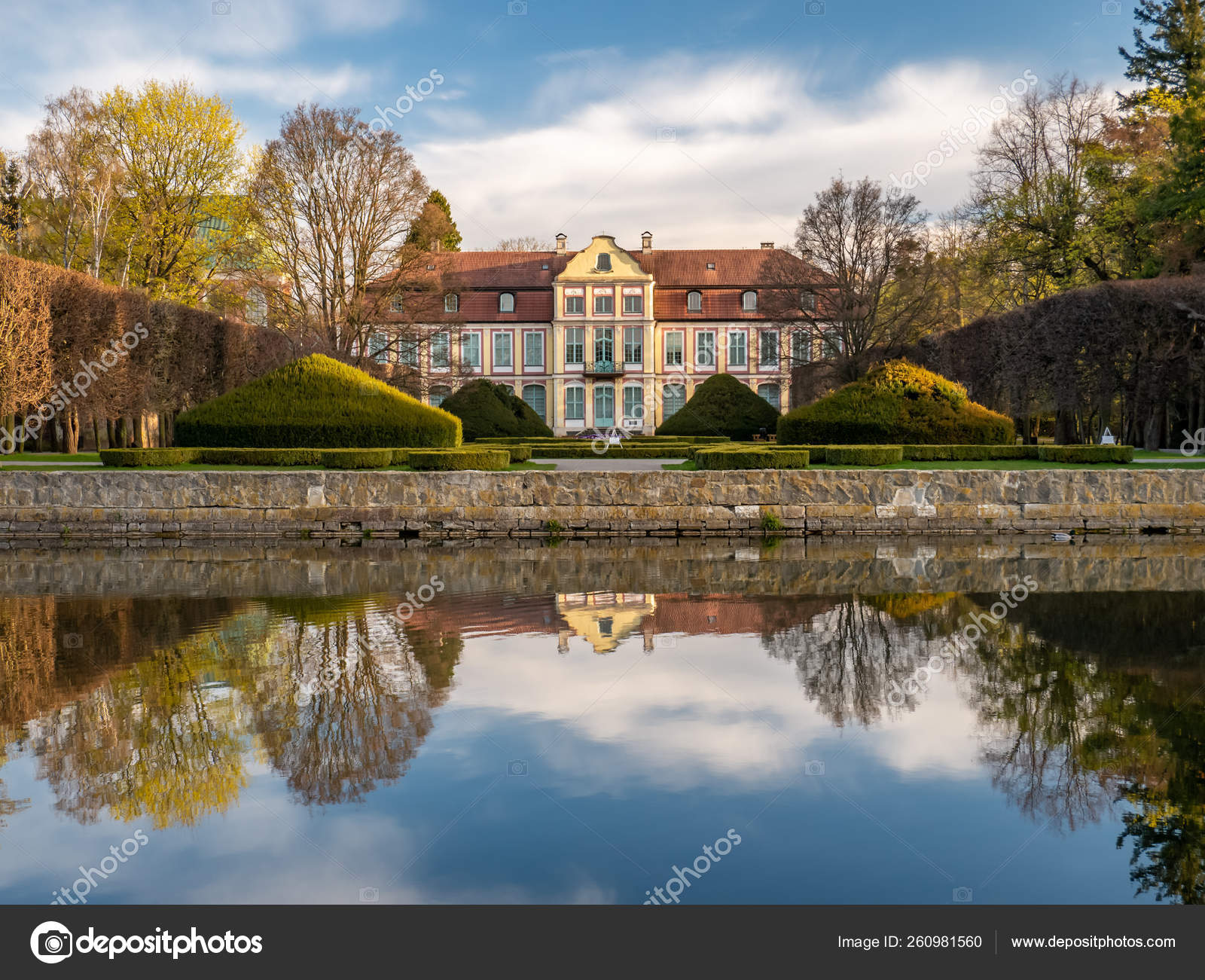 Abbots Palace Rococo Style Located Oliwa Park Early Spring Scenery ...