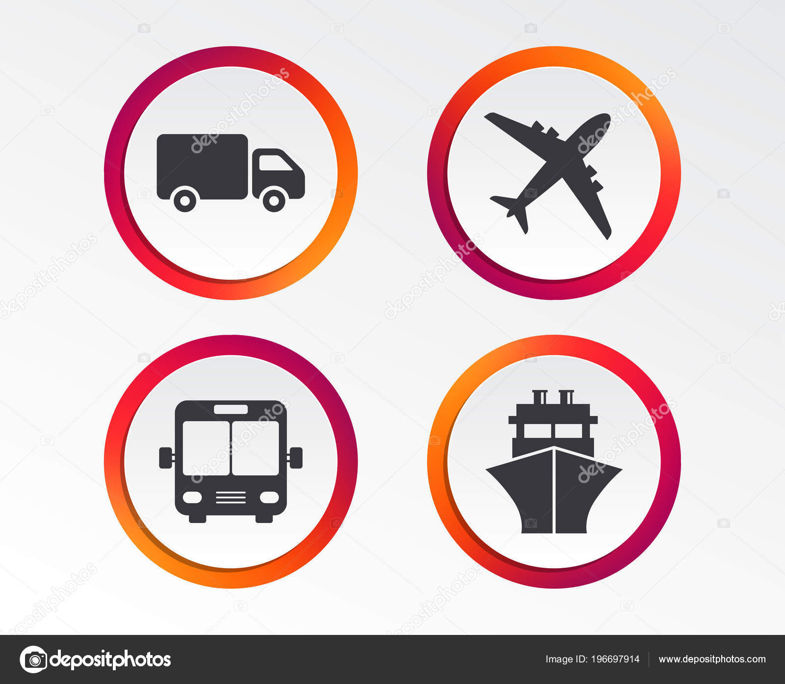 Transport Icons Isolated White Background Stock Vector by ©Blankstock ...