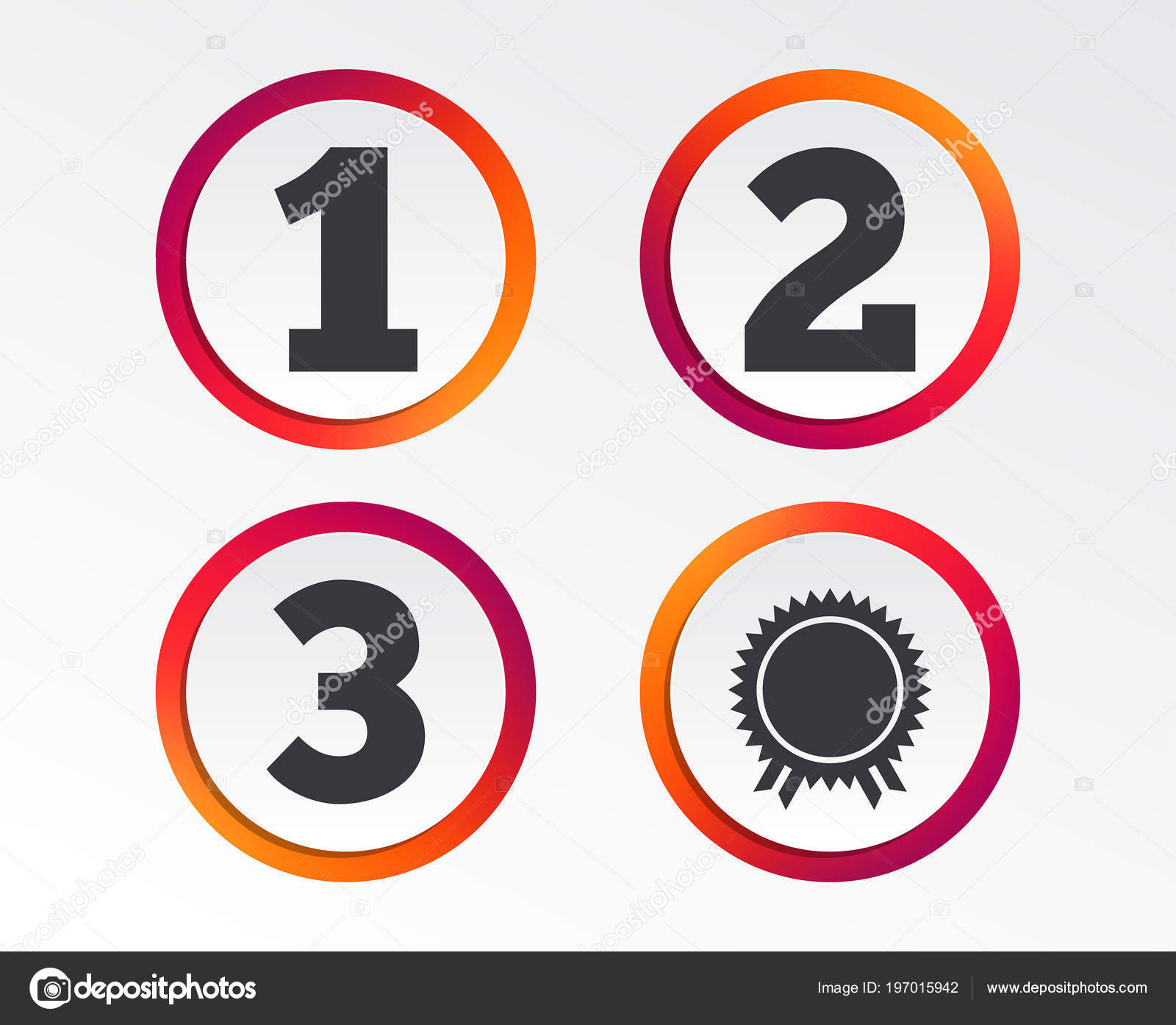 First Second Third Place Icons Award Medal Sign Symbol Infographic ...