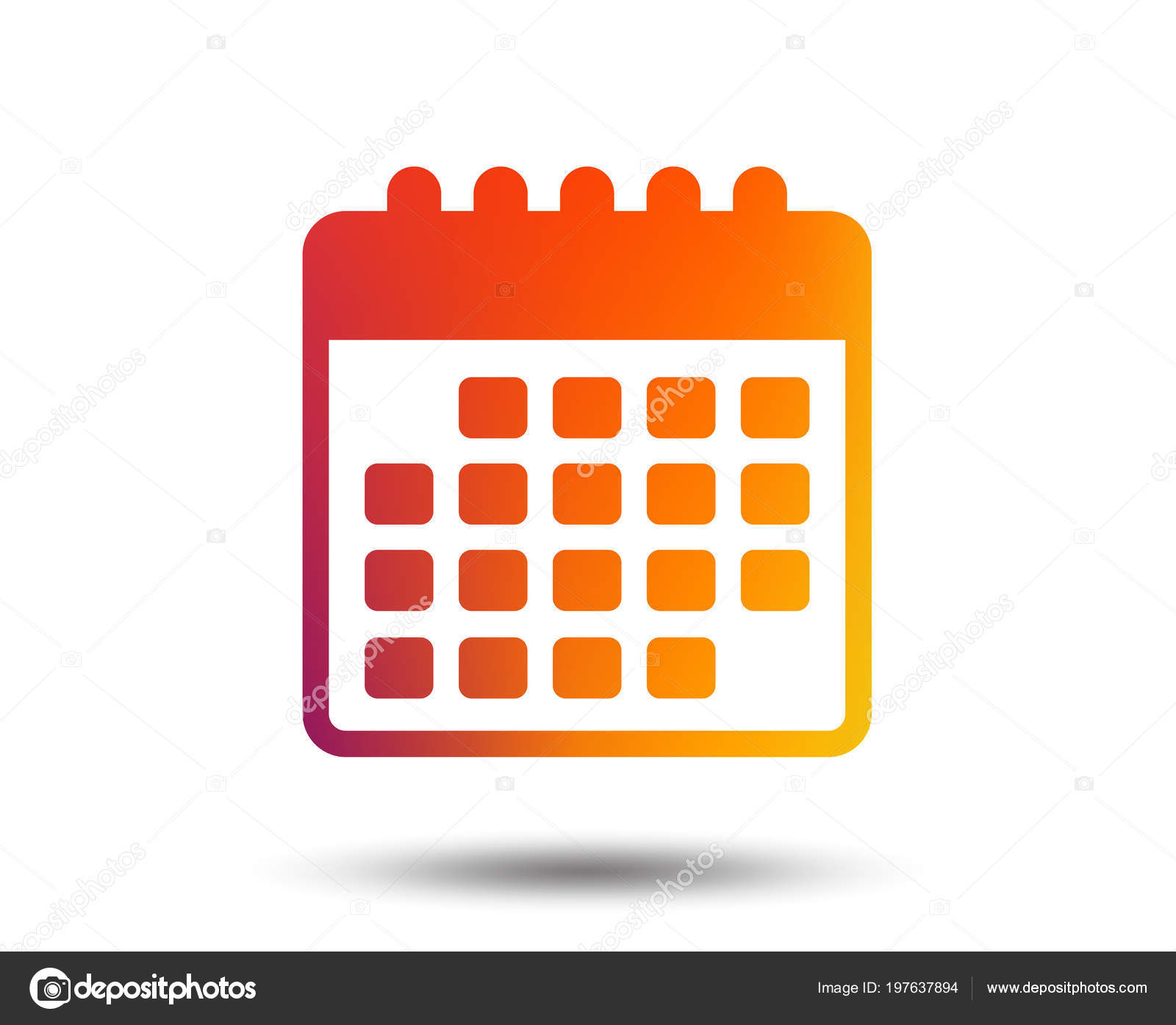 Calendar Icon White Background Stock Vector Image by ©Blankstock #197637894
