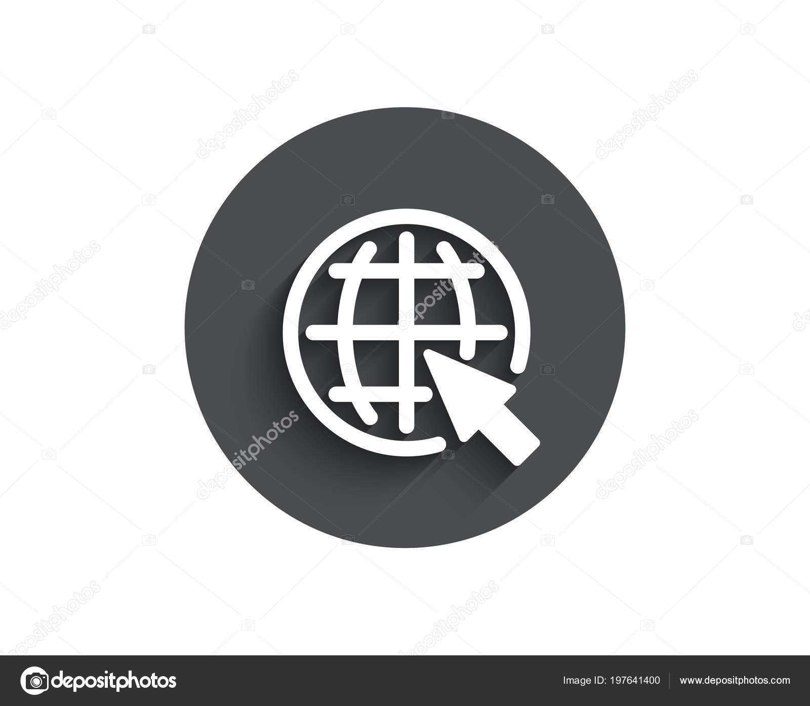 Globe Mouse Cursor Simple Icon White Background Stock Vector by ©Blankstock 197641400