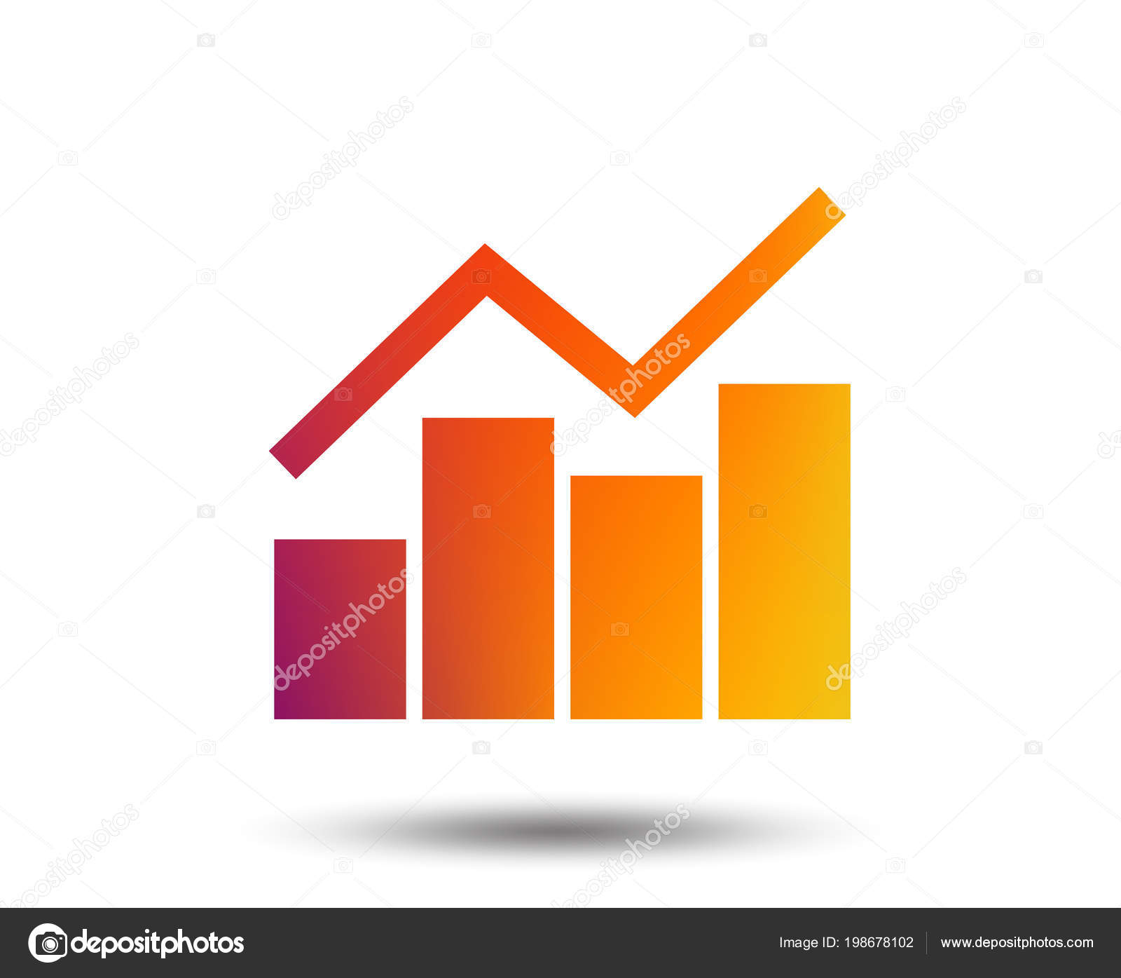 Graph Chart Sign Icon Diagram Symbol Statistics Blurred Gradient Design ...