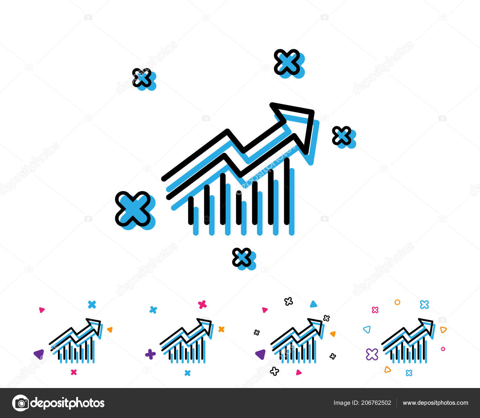 Chart Line Icon Report Graph Sales Growth Sign Analysis Statistics Stock Vector by ©Blankstock ...