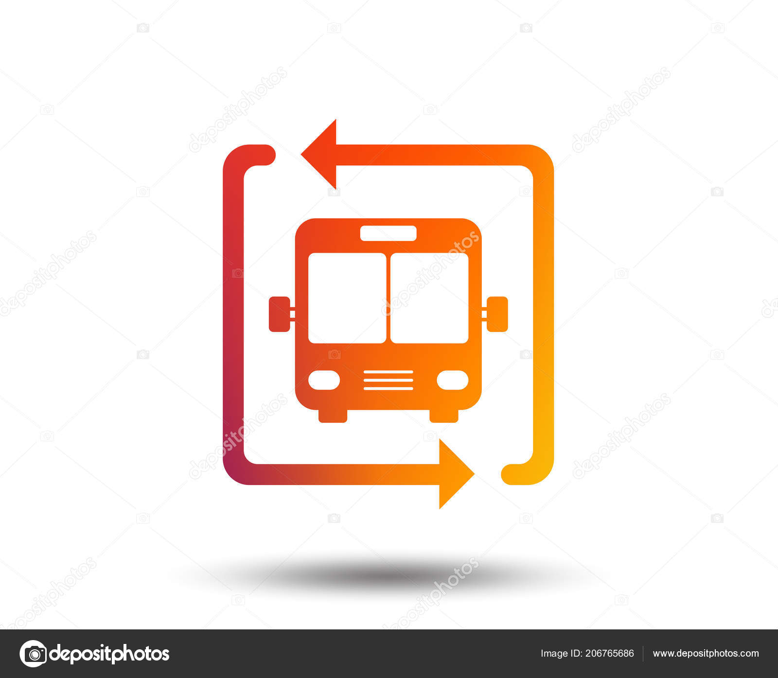 Bus Shuttle Icon Public Transport Stop Symbol Blurred Gradient Design ...