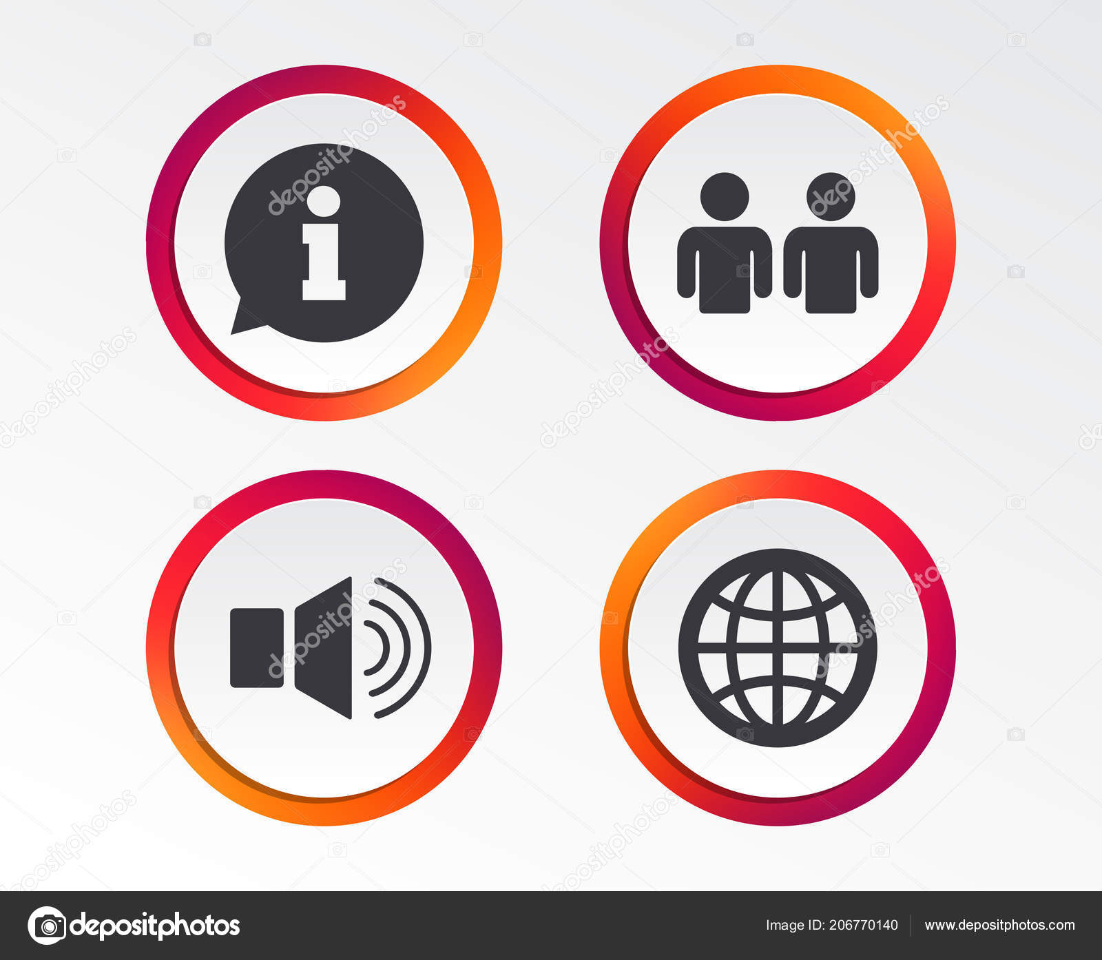Señal Informativa Grupo Personas Símbolos Volumen Del Altavoz Signo ...