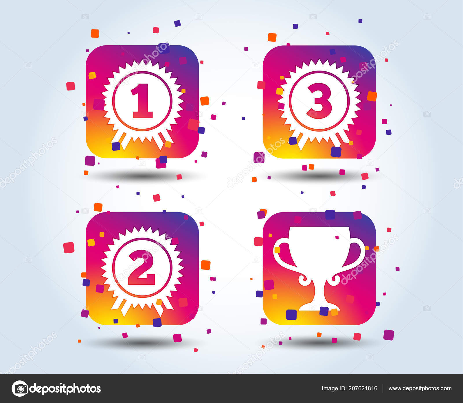 First Second Third Place Icons Award Medals Sign Symbols Prize Stock ...