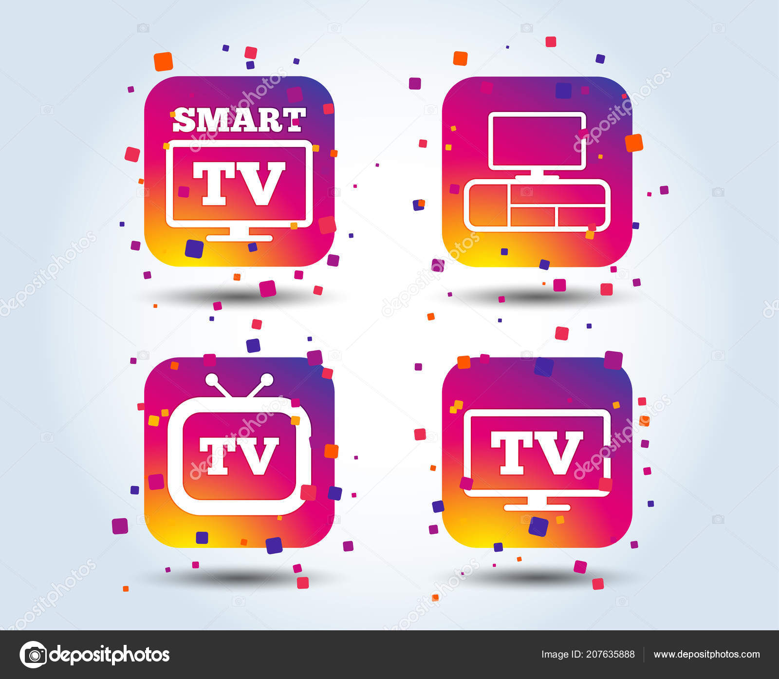Smart Mode Icon Widescreen Symbol Retro Television Table Signs Colour ...