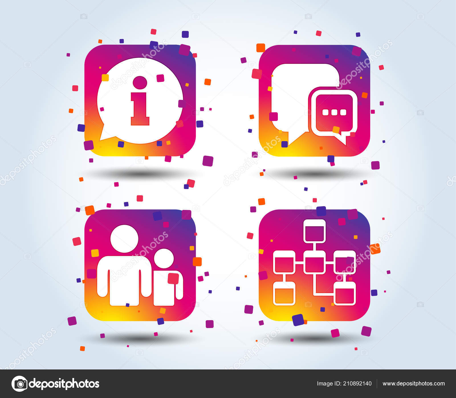 Information Sign Group People Database Symbols Chat Speech Bubbles Sign ...