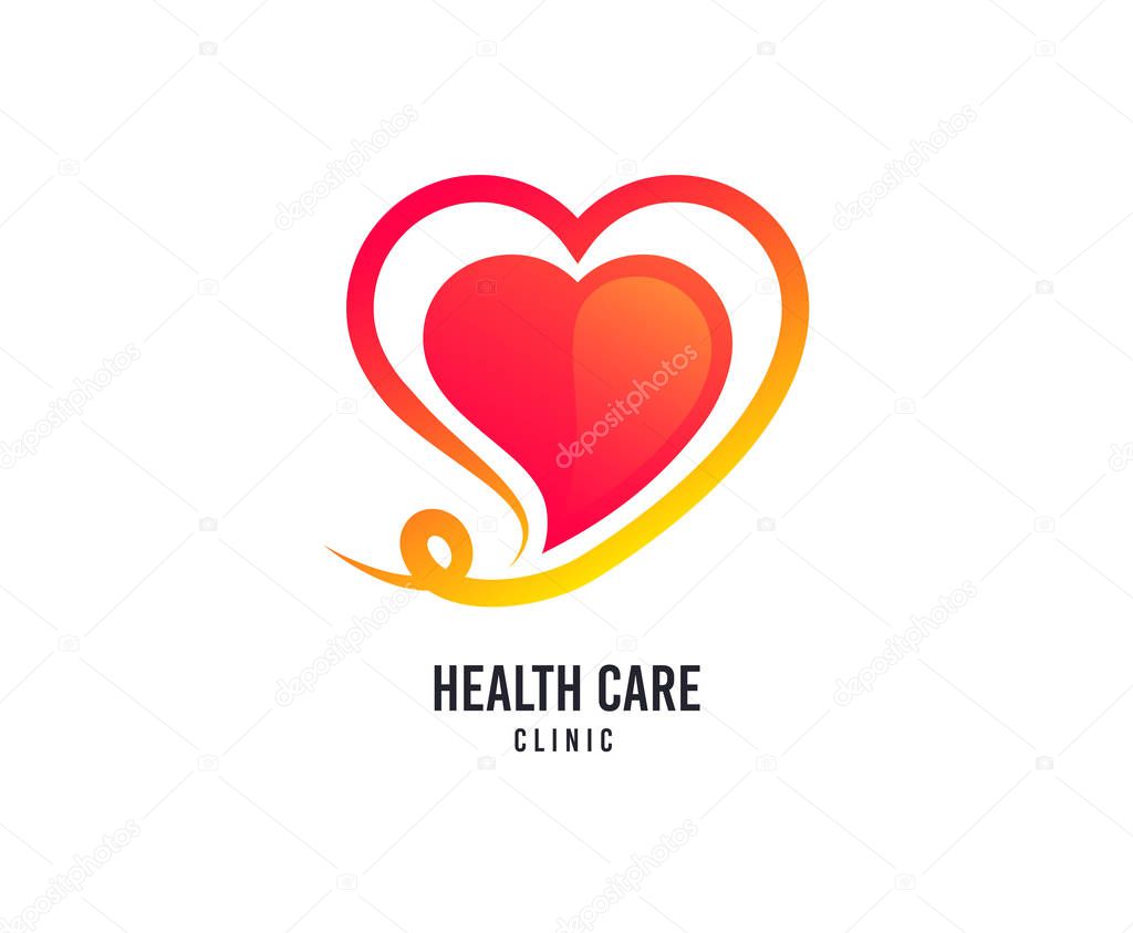 Logo del corazón. Icono del vector de salud. Logo del concepto del día ...