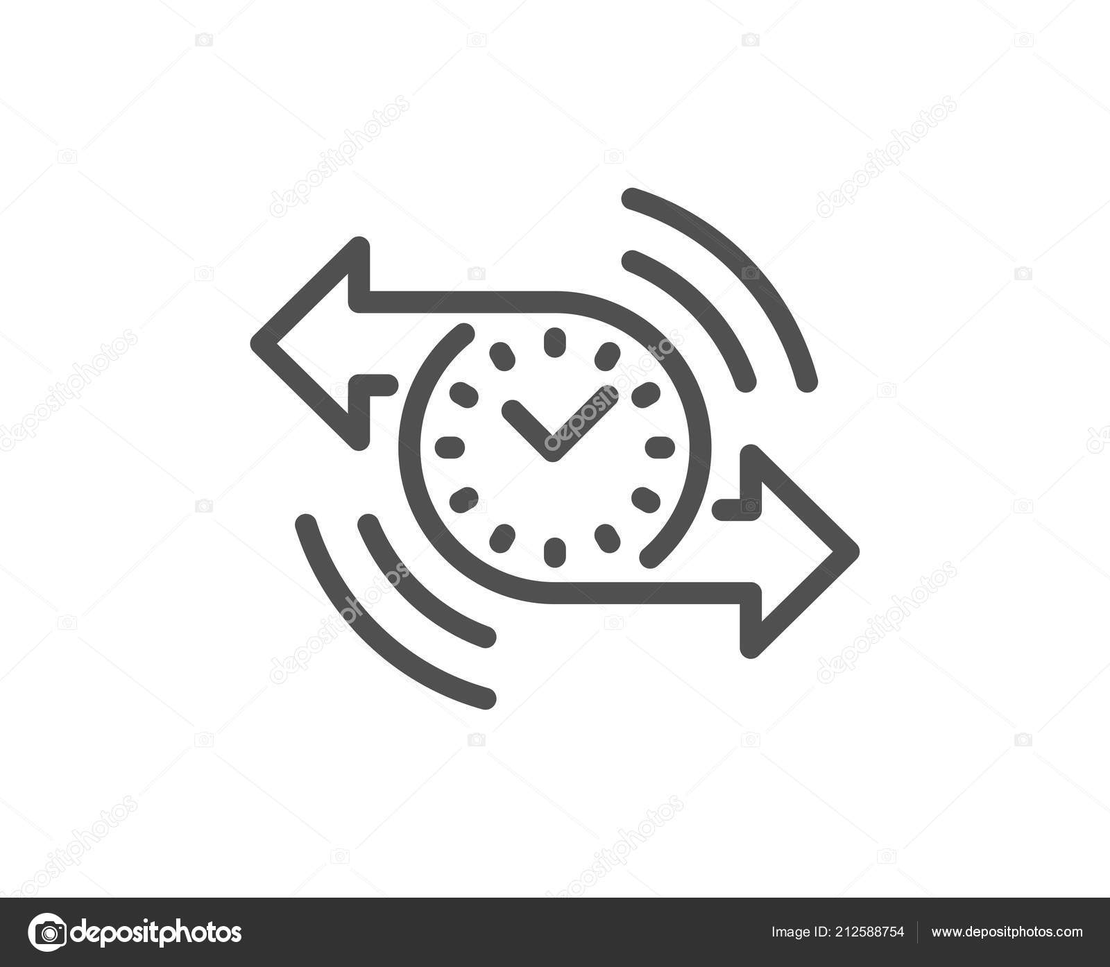 Timer Line Icon Time Clock Sign Quality Design Element Classic Stock ...