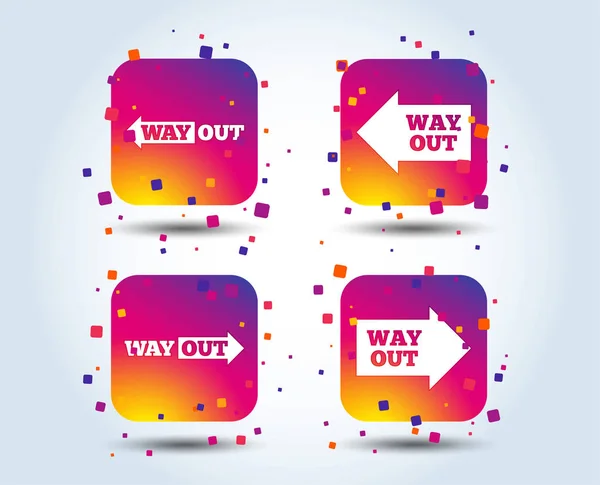 Way Out Icons Left Right Arrows Symbols Direction Signs Subway Stock ...